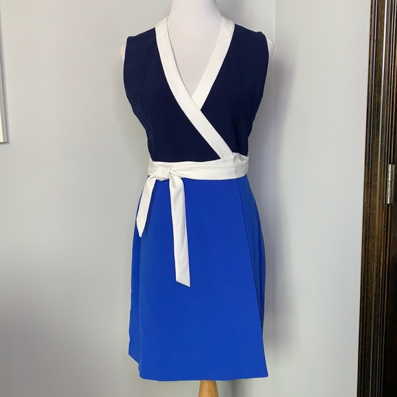 Diane Von Furstenberg | Dresses | Authentic Dvf Color Block Wrap Dress ...